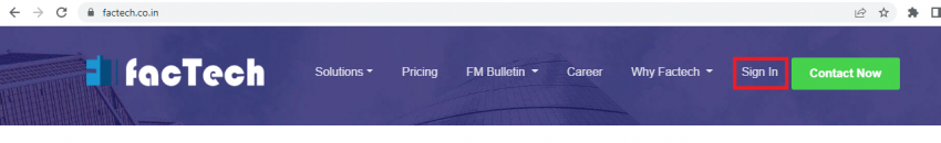 How to login as admin in Factech? - Facility Technology