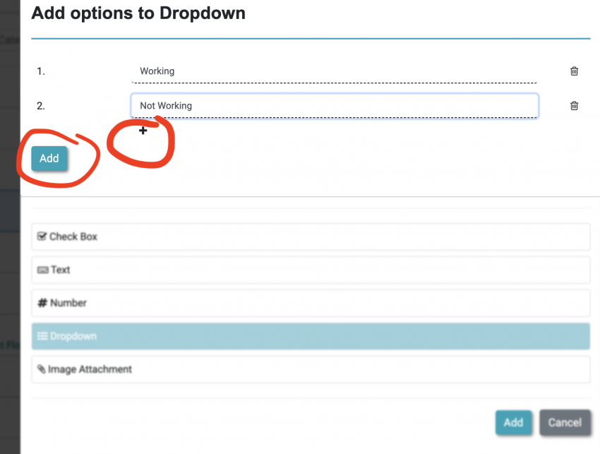 How to add drop down options in checklist? - Facility Technology