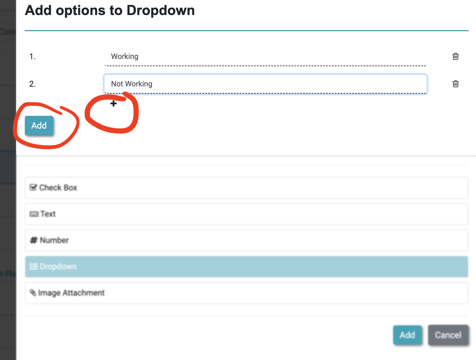 How to add drop down options in checklist? - Facility Technology