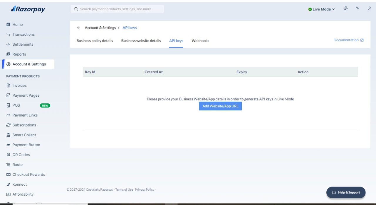 How to start Razorpay payment gateway with Factech. - Facility Technology